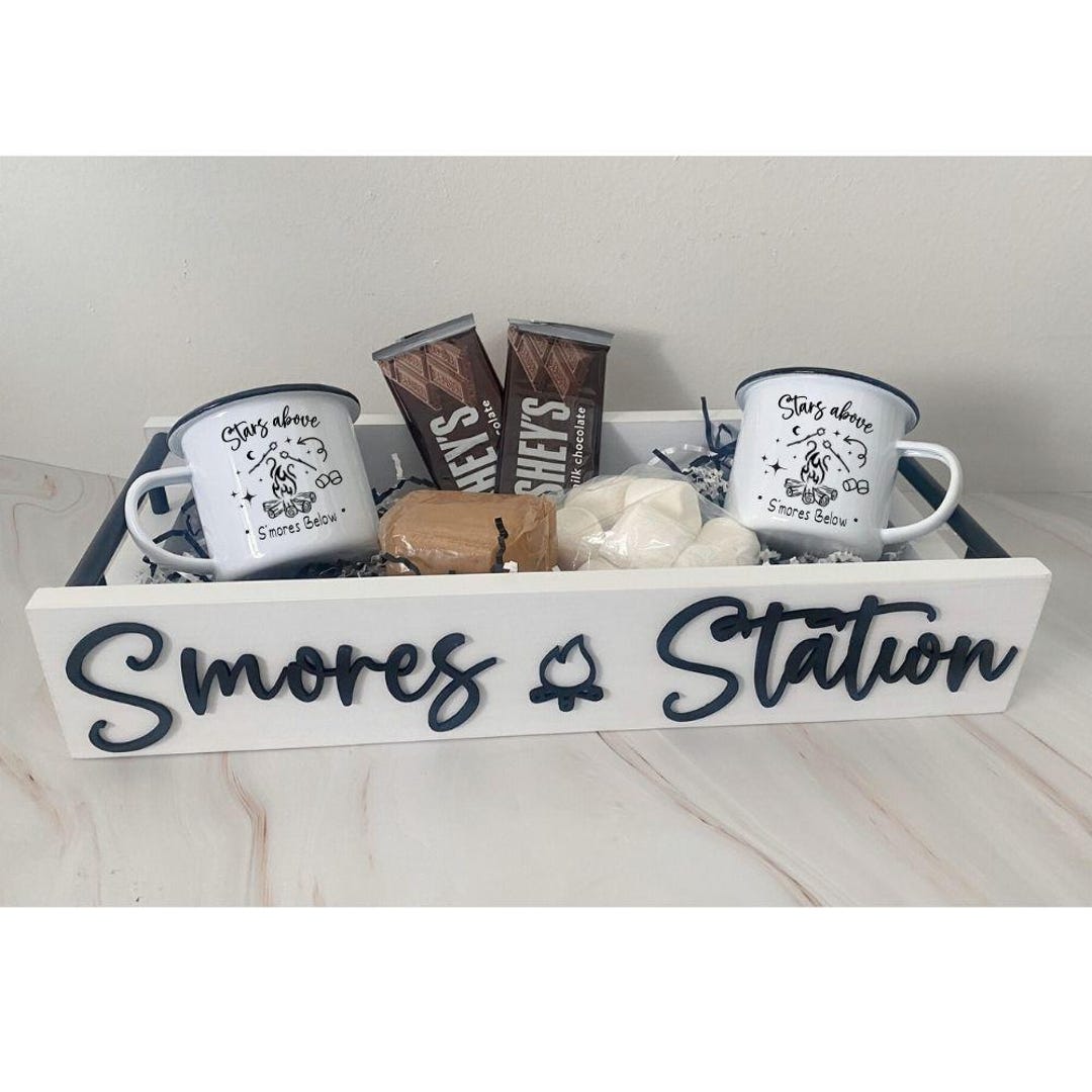 Smores Station Wooden Tray for Smores Indoor and Outdoor Fun Gift for ...
