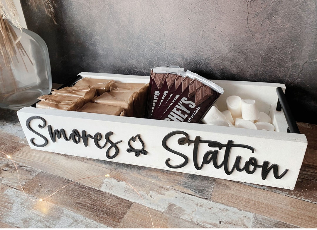 Smores Station Wooden Tray for Smores Indoor and Outdoor Fun Gift for ...