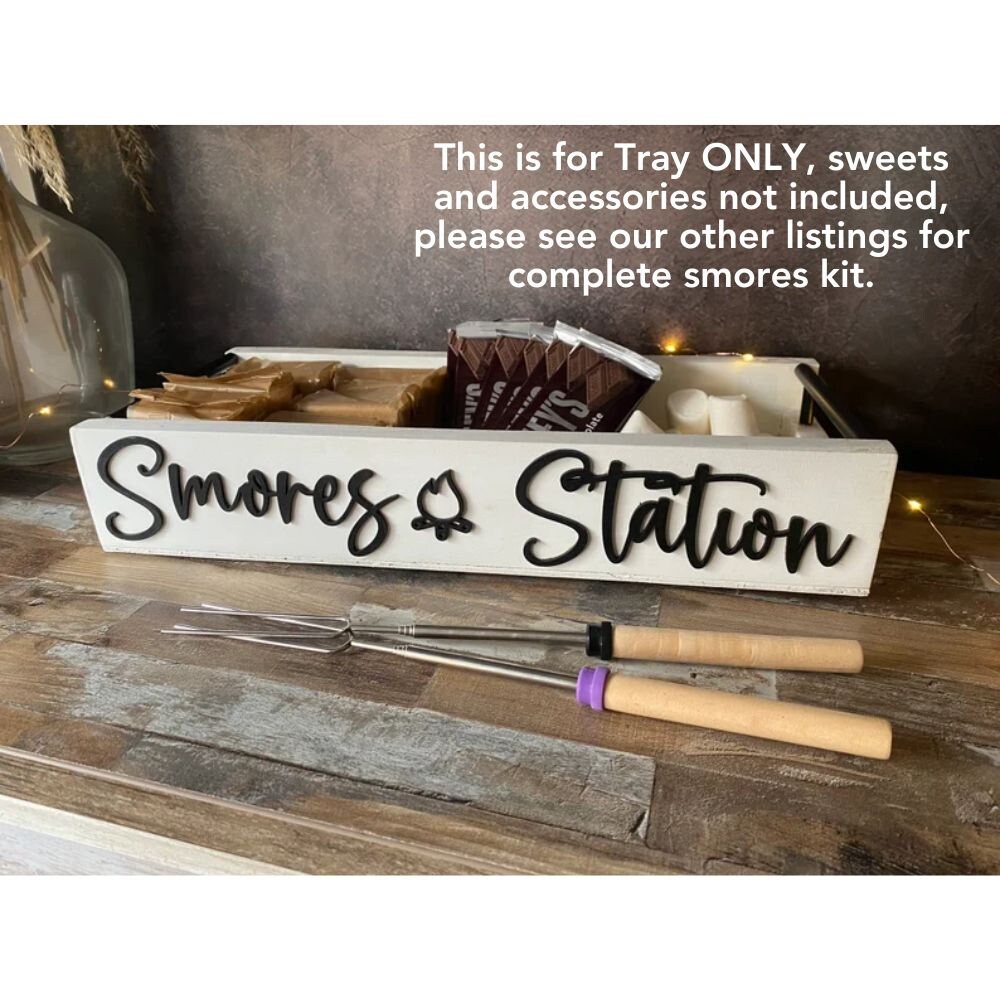 Smores Station Wooden Tray for Smores Indoor and Outdoor Fun Gift for ...