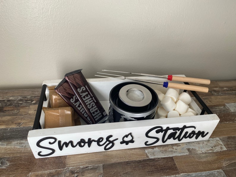 Smores Kit With Wood Tray, Smores Station for Wedding, Camping Food ...