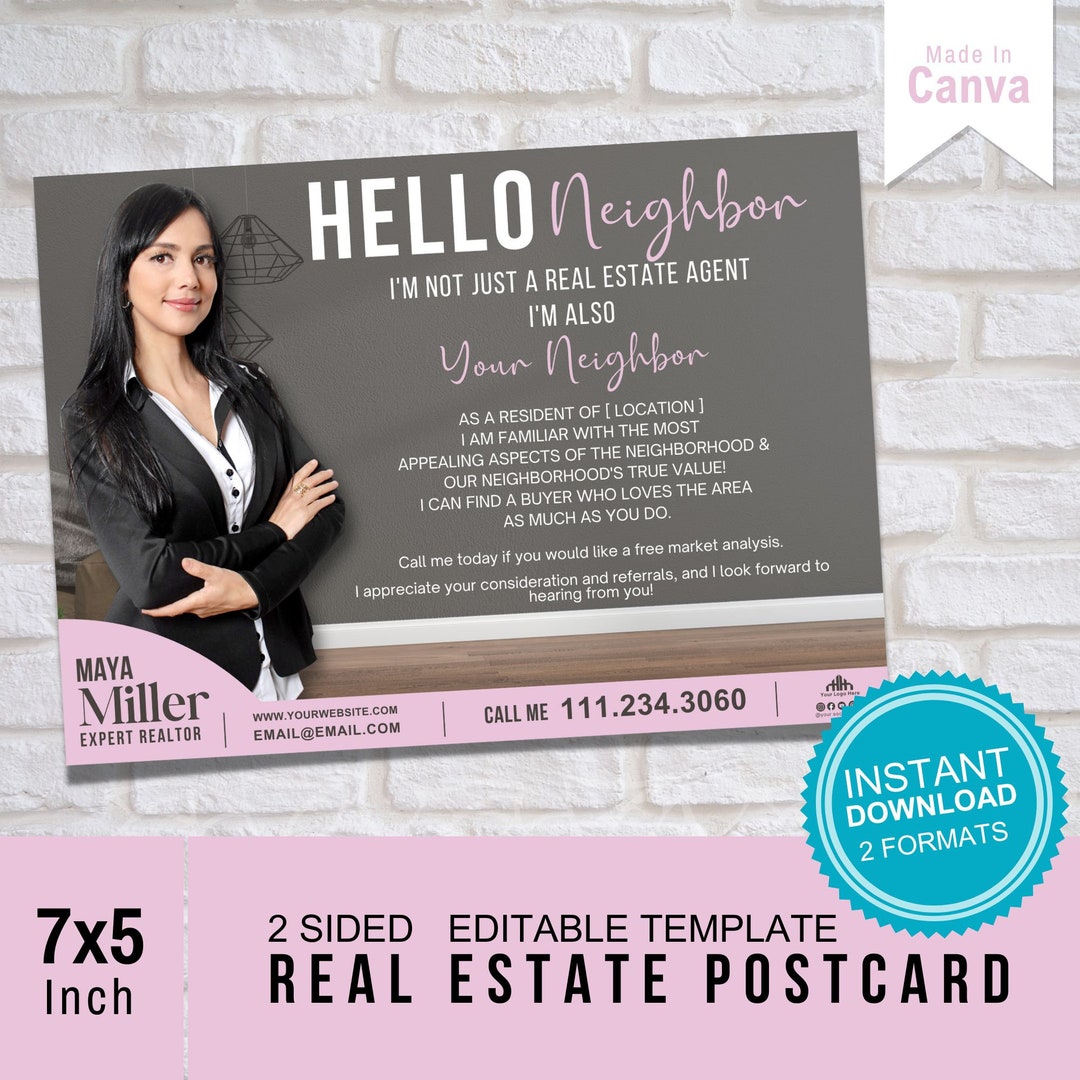 Real Estate Postcard, Agent Postcard, Realtor Postcards, Hello Neighbor ...