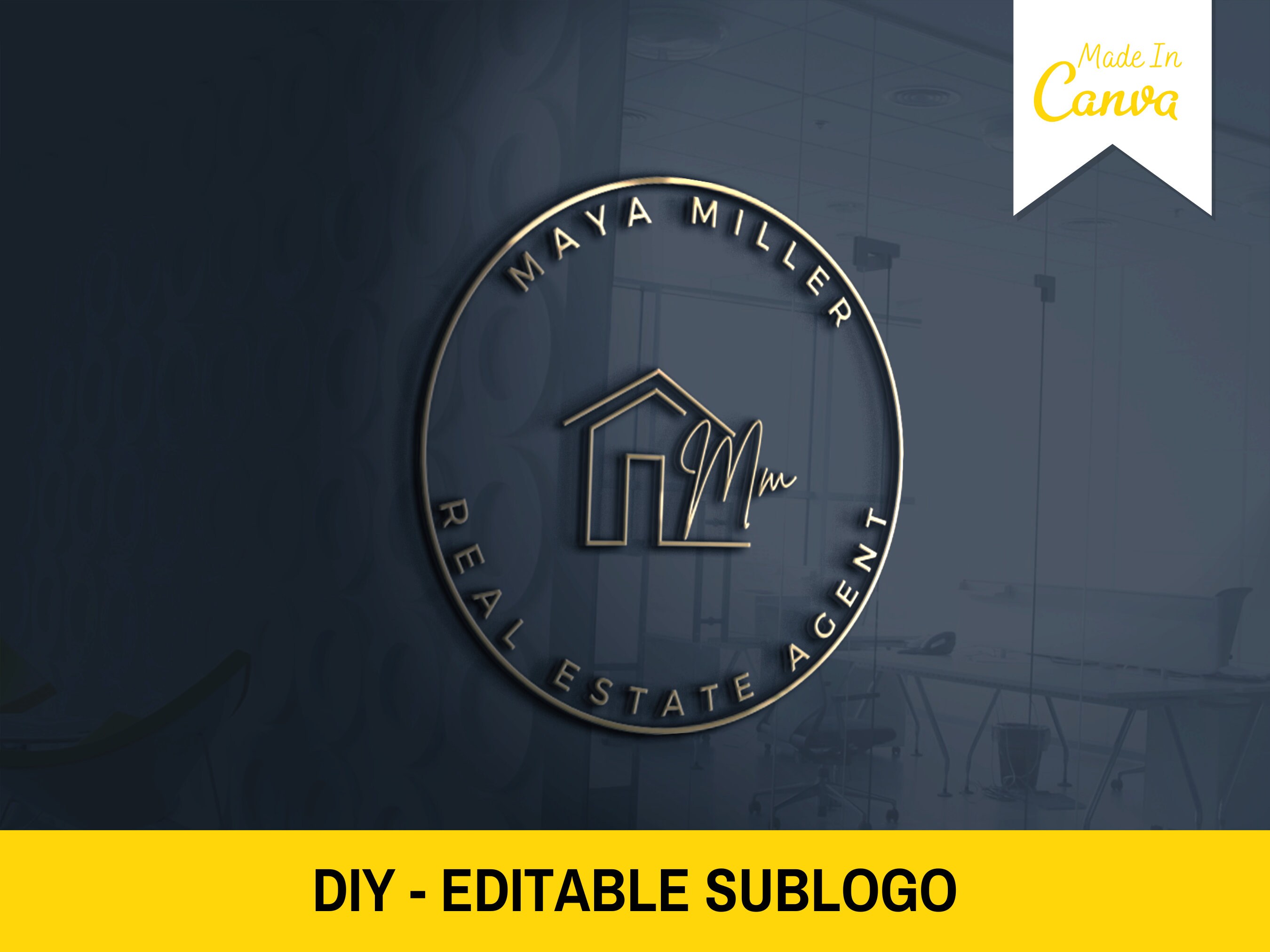 Real Estate Logo Design, Realtor Logo Gold, Real Estate Agent Logo ...