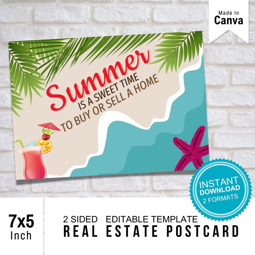 Real Estate Postcard, Summer Realtor Postcard, Agent Postcard, Farming ...