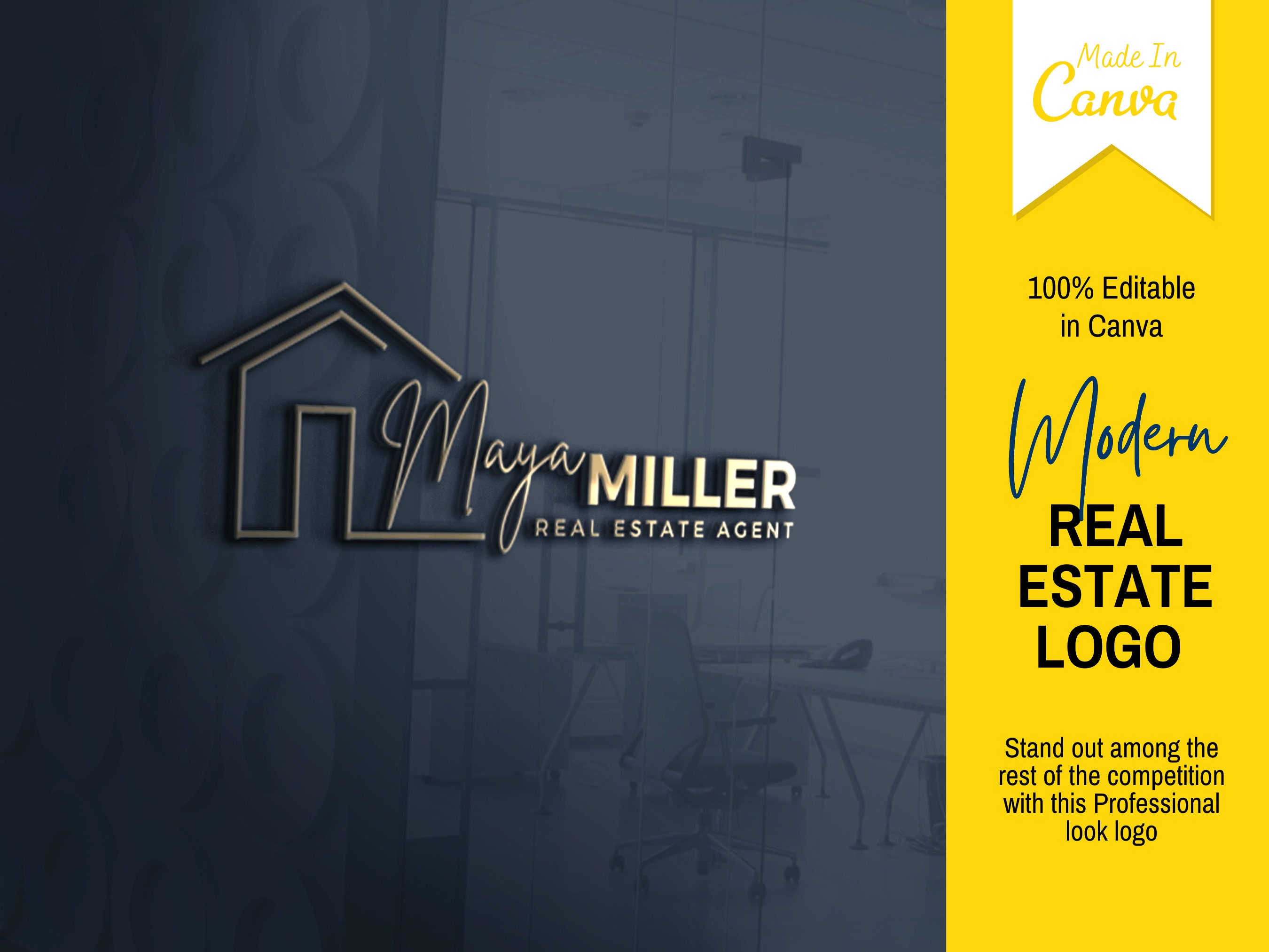 Real Estate Logo Design, Realtor Logo Gold, Real Estate Agent Logo ...