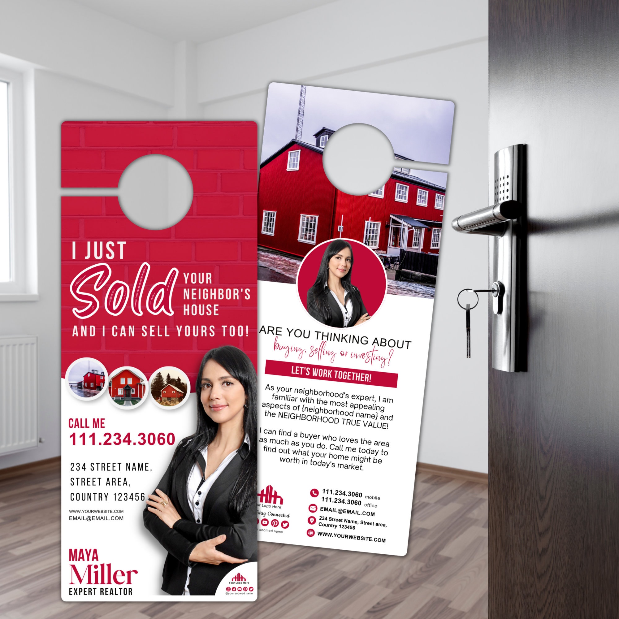 Real Estate Door Hanger, Realtor Door Hanger, Door Tags, Real Estate ...