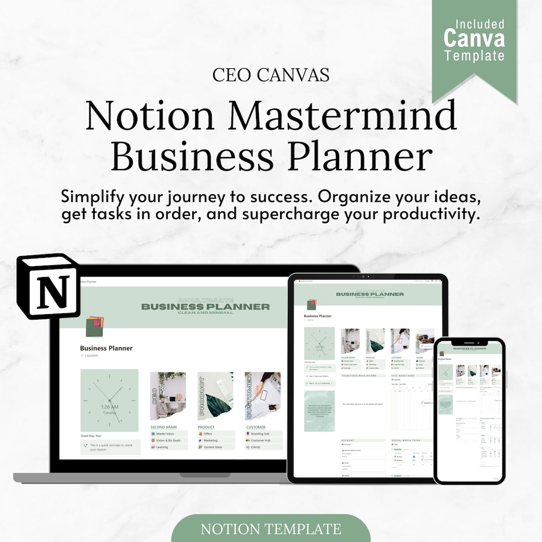 Notion Template Business Planner, Notion Life Planner for Business ...