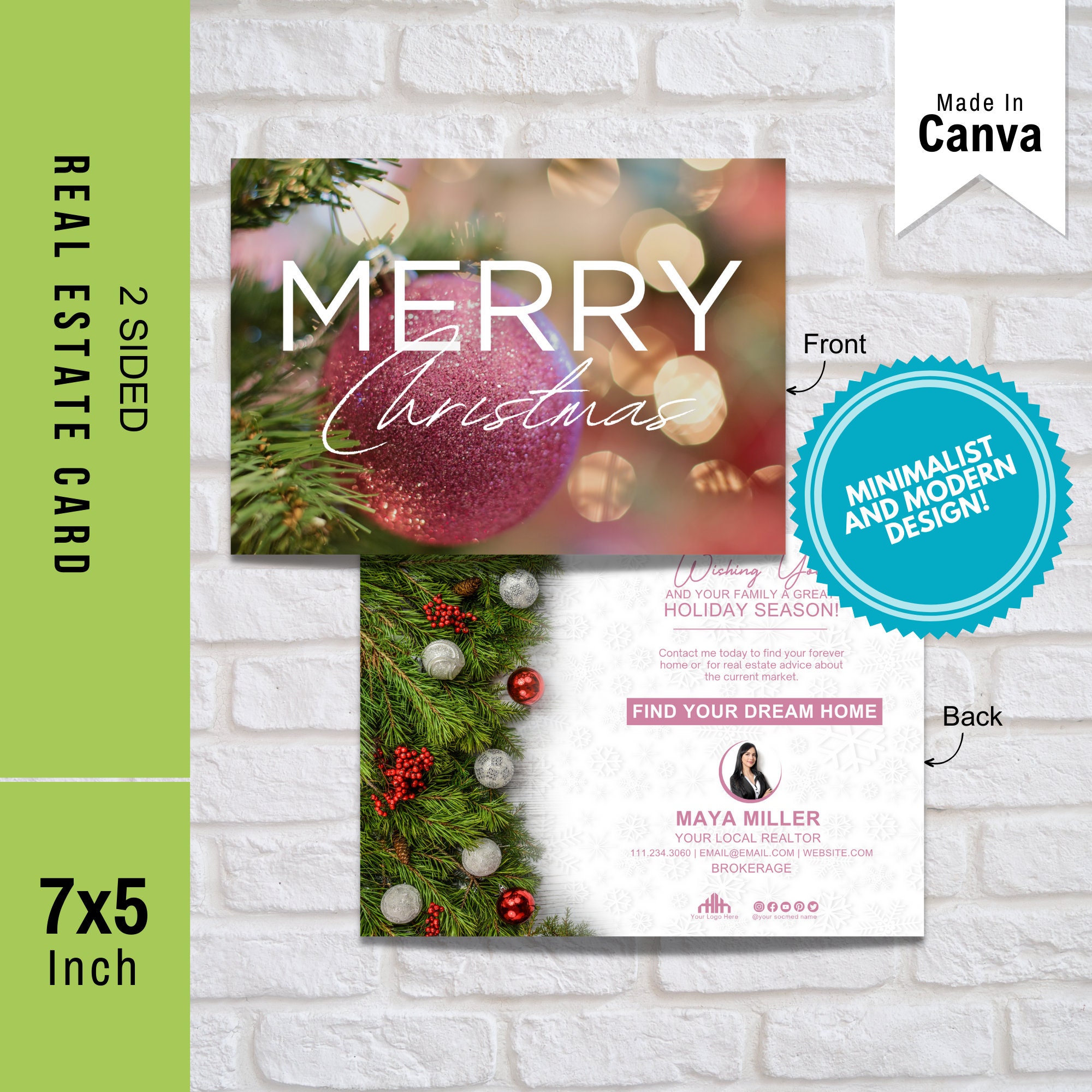 Christmas Real Estate Card, Realtor Holiday Card, Real Estate Christmas ...