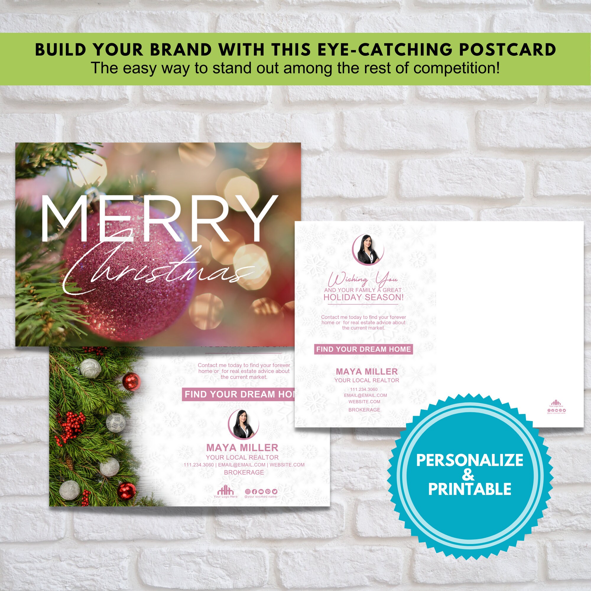 Christmas Real Estate Card, Realtor Holiday Card, Real Estate Christmas ...
