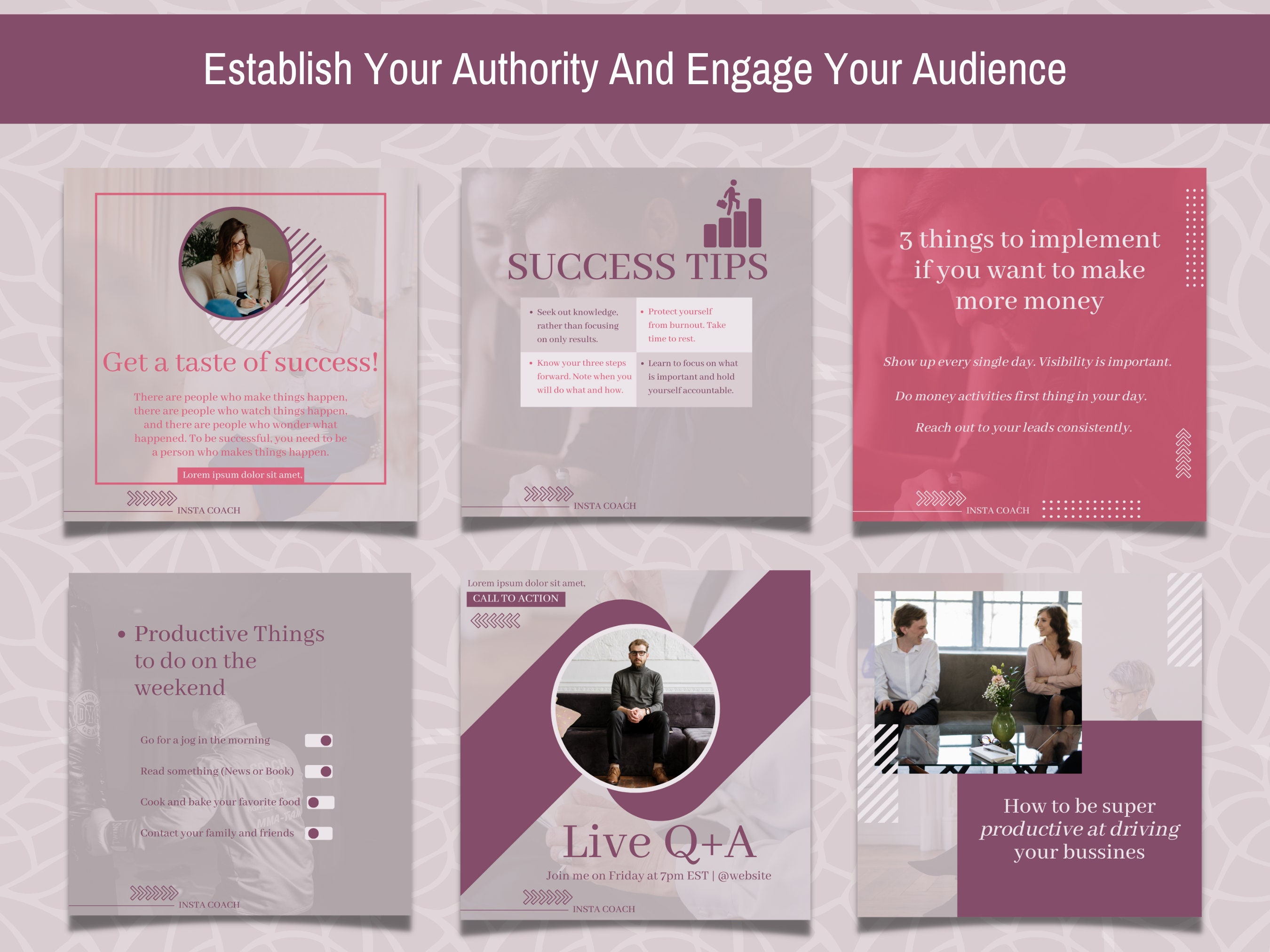 Instagram Post Template for Coach, Coaching Instagram Template Canva ...