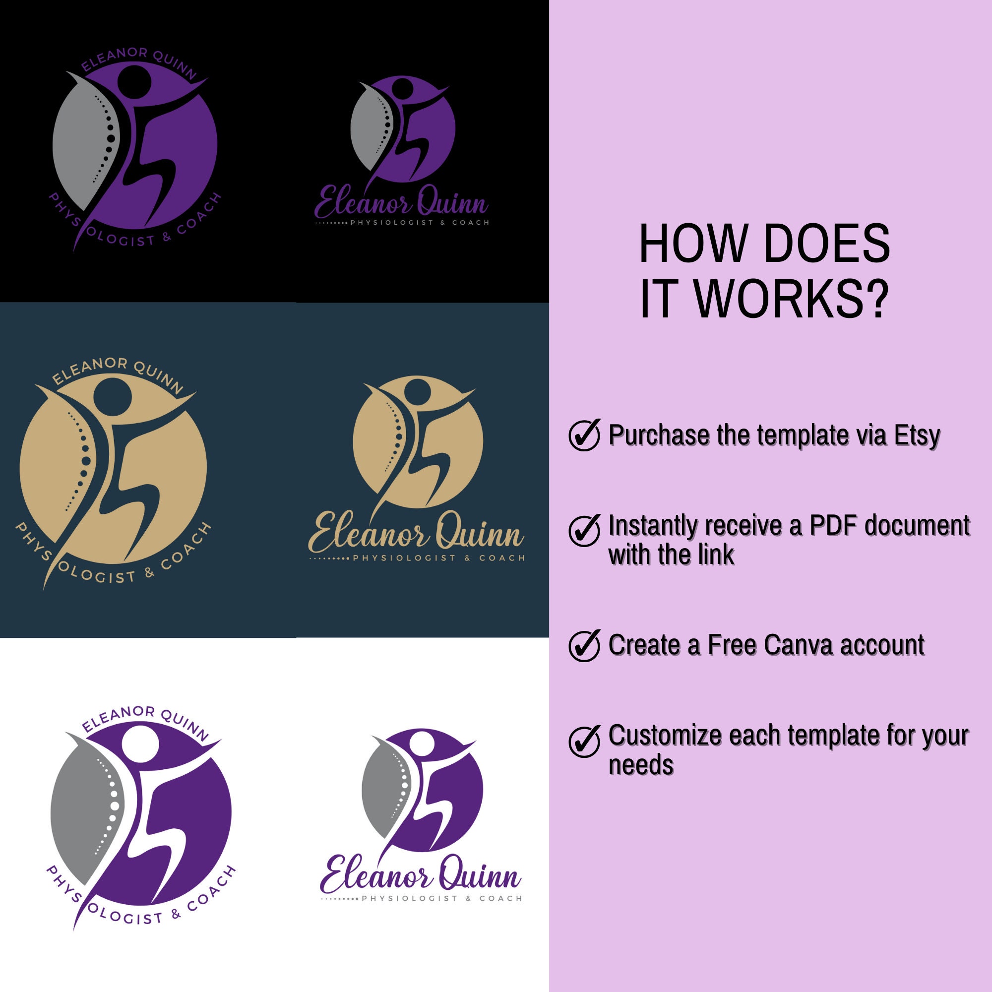 Life Coaching Logo, Health Logo Template, Holistic Logo, Physiology ...