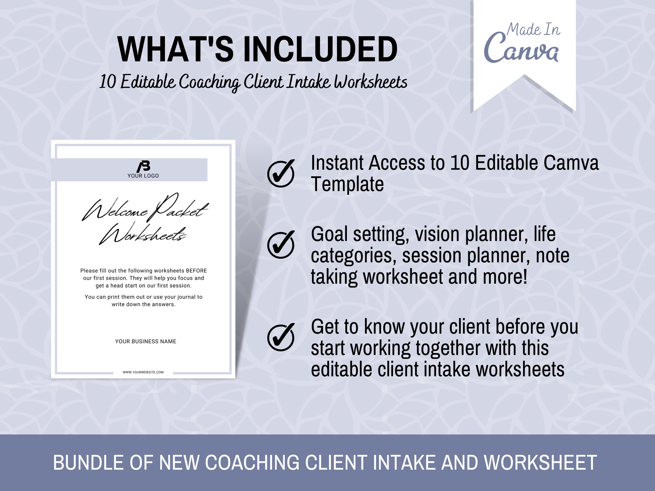 Client Coaching Intake Forms New Client Welcome Packet Forms Coaching ...