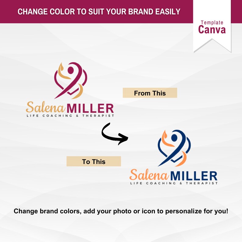 Life Coaching Logo Life Coach Logo DIY Therapist Logo Editable Logo DIY ...