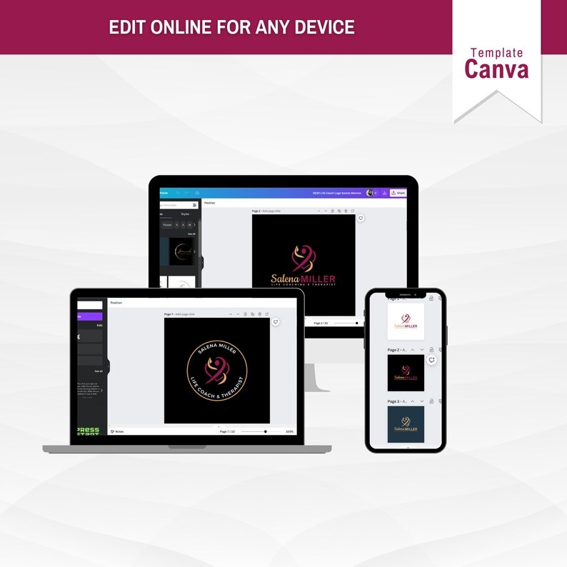 Life Coaching Logo Life Coach Logo DIY Therapist Logo Editable Logo DIY ...