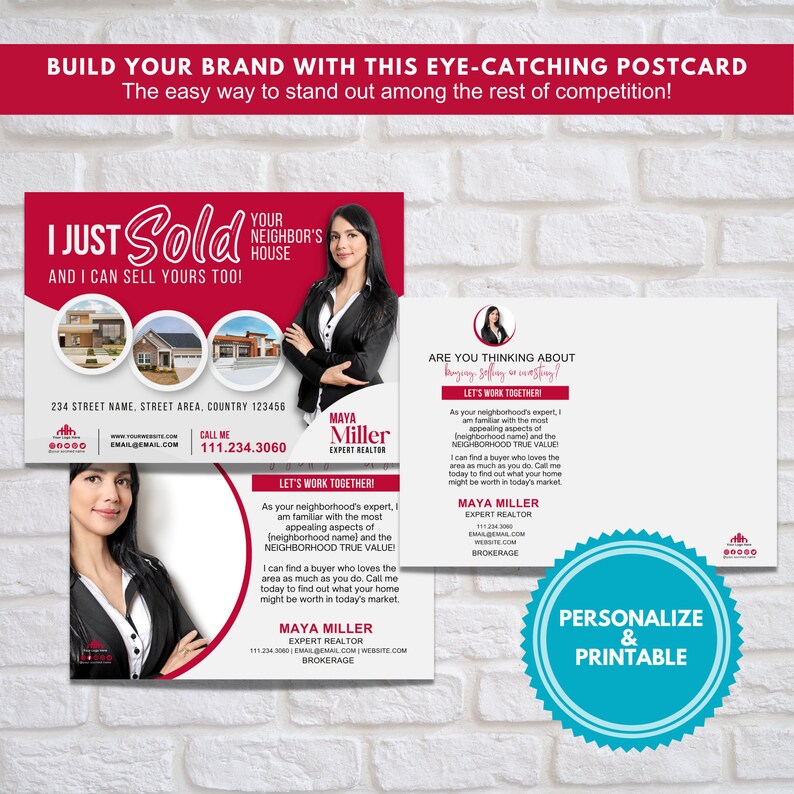 Realtor Postcard, Real Estate Postcard, Real Estate Mailer, Just Sold ...