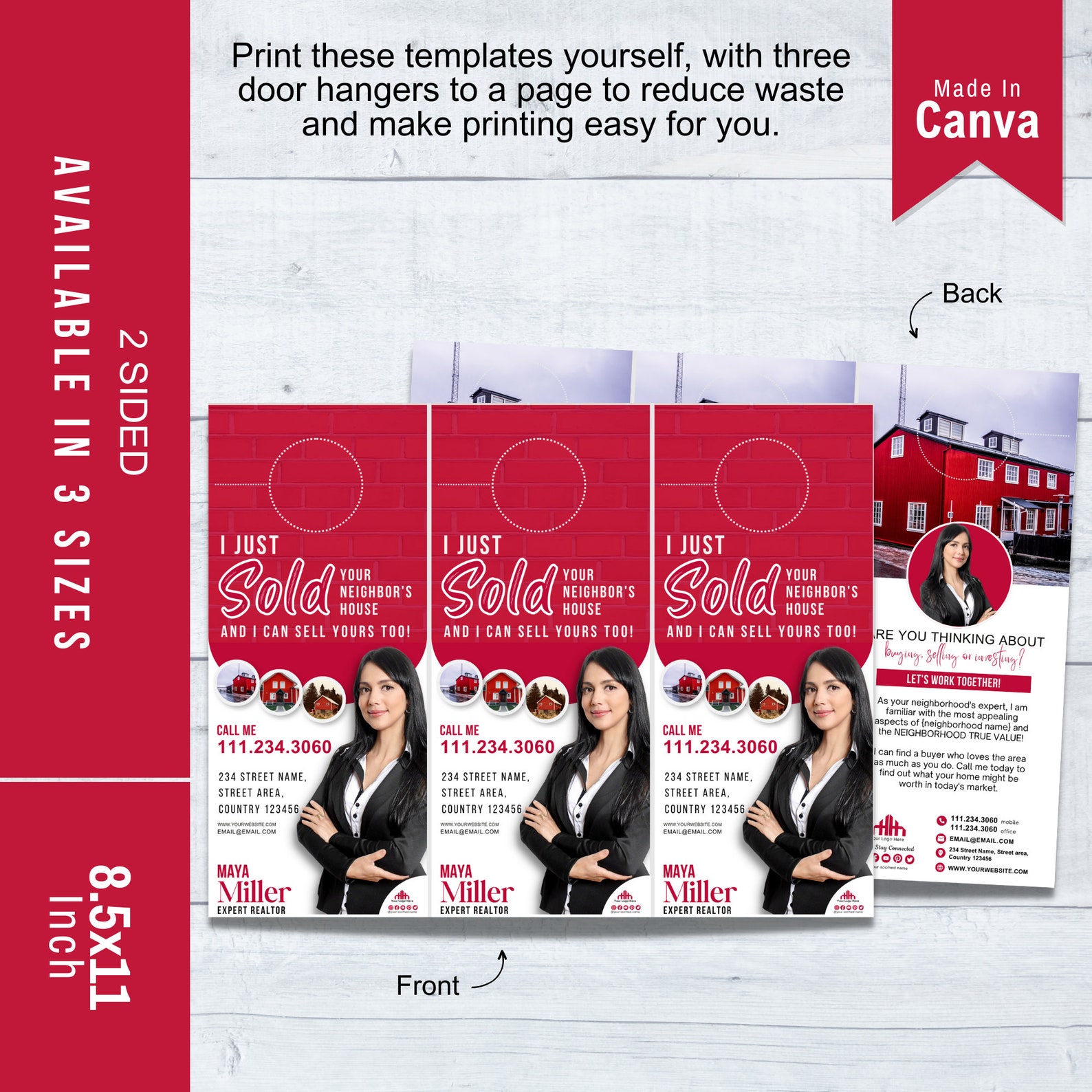 Real Estate Door Hanger, Realtor Door Hanger, Door Tags, Real Estate ...