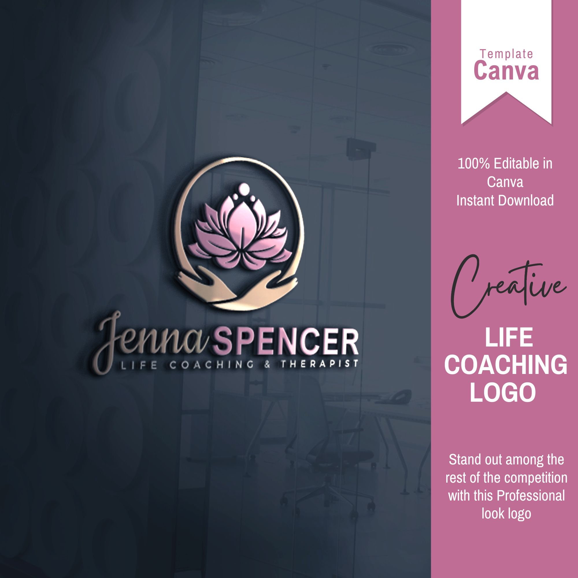 Life Coaching Logo, Spiritual Logo, Lotus Logo, Therapist Logo, Healing ...