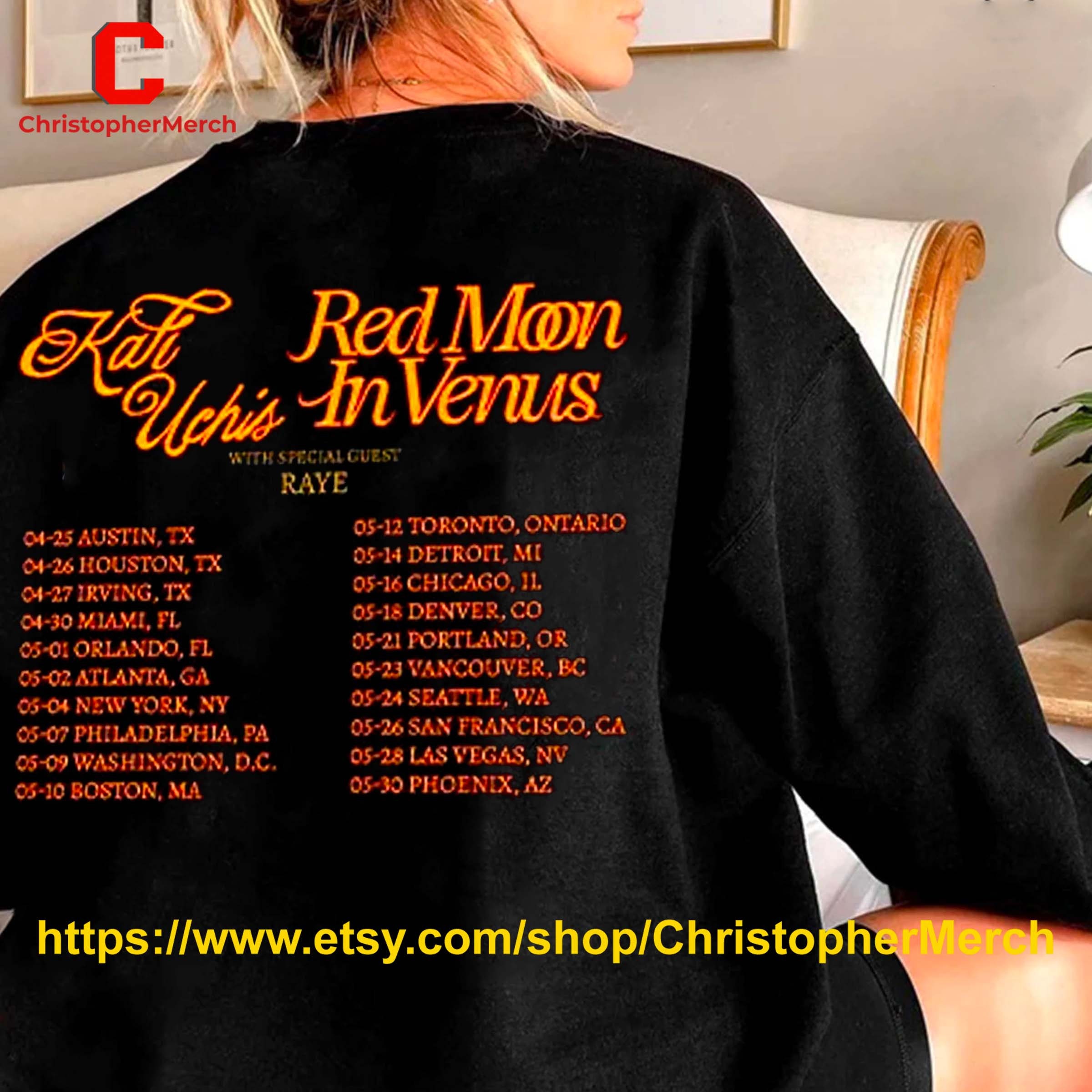 Red Moon In Venus Tour 2023 Printed 2 Slides Unisex