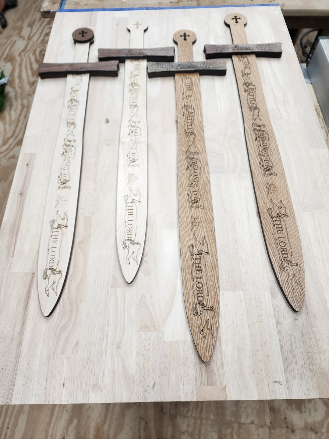 Bible Verse Wall Art, Wood Swords, Christian Wall Art, Christian Faith ...