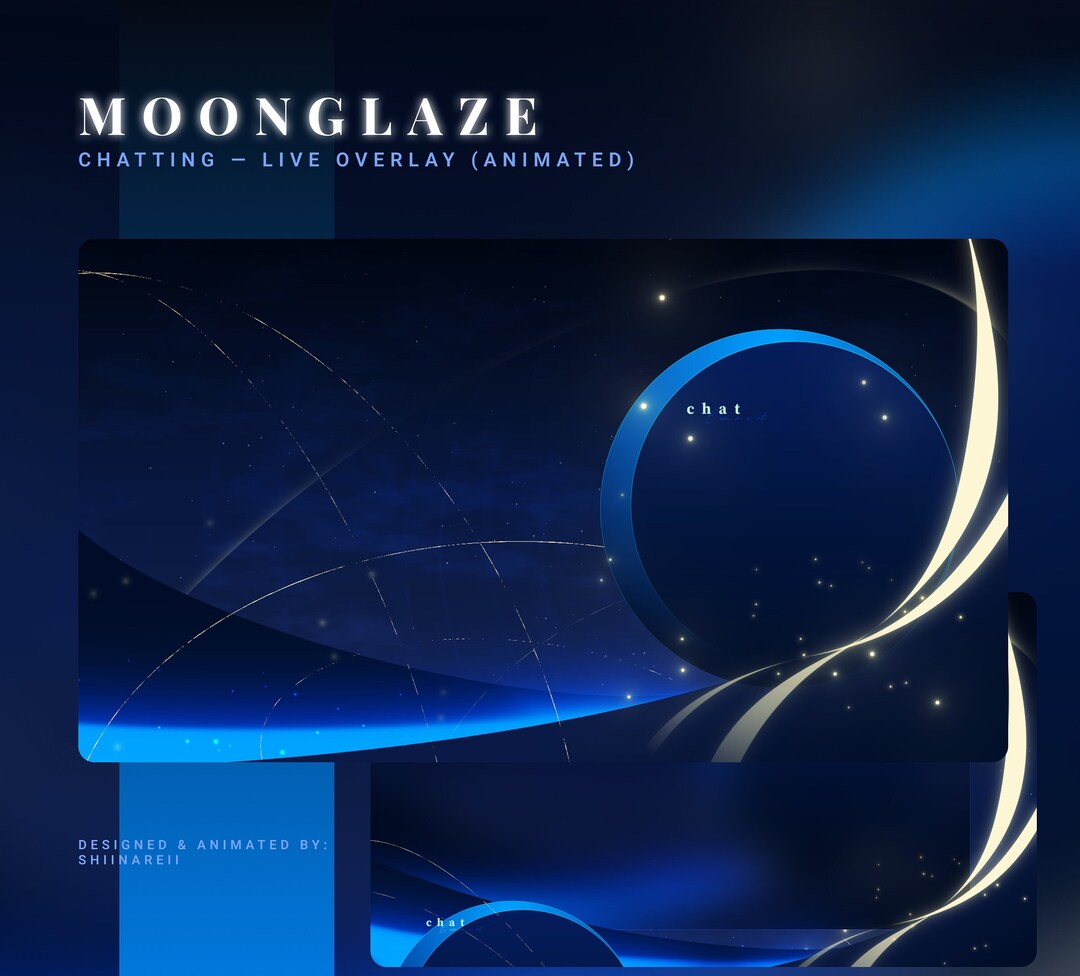 MOONGLAZE Animated Overlay Set Ethereal, Minimal, Moon, Gold Chatting ...