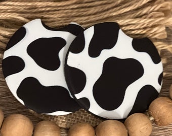 Cow Car Coaster, Cow Print, Holstein Cow, Farm Coaster, Cow Print ...