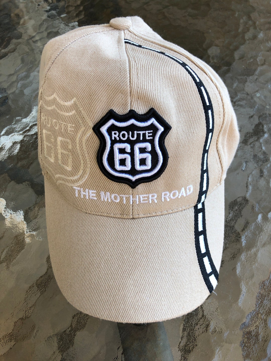 Route 66 the Mother Road Beige Baseball Hat - Etsy