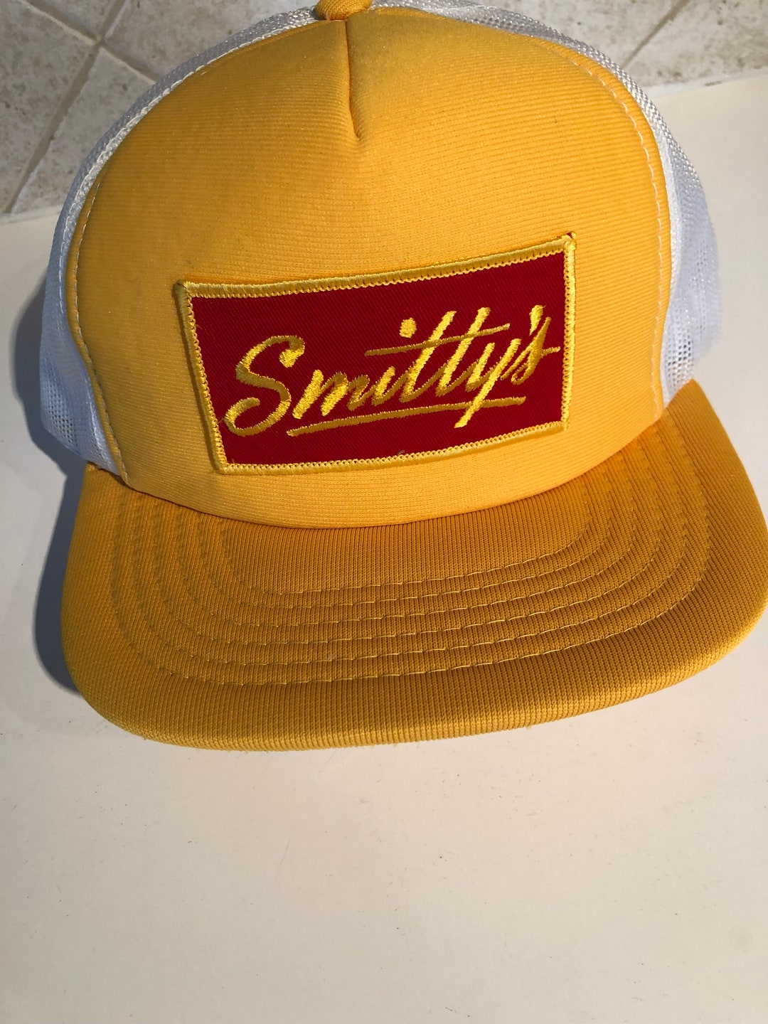Smitty’s Yellow and White Trucker Hat - Etsy