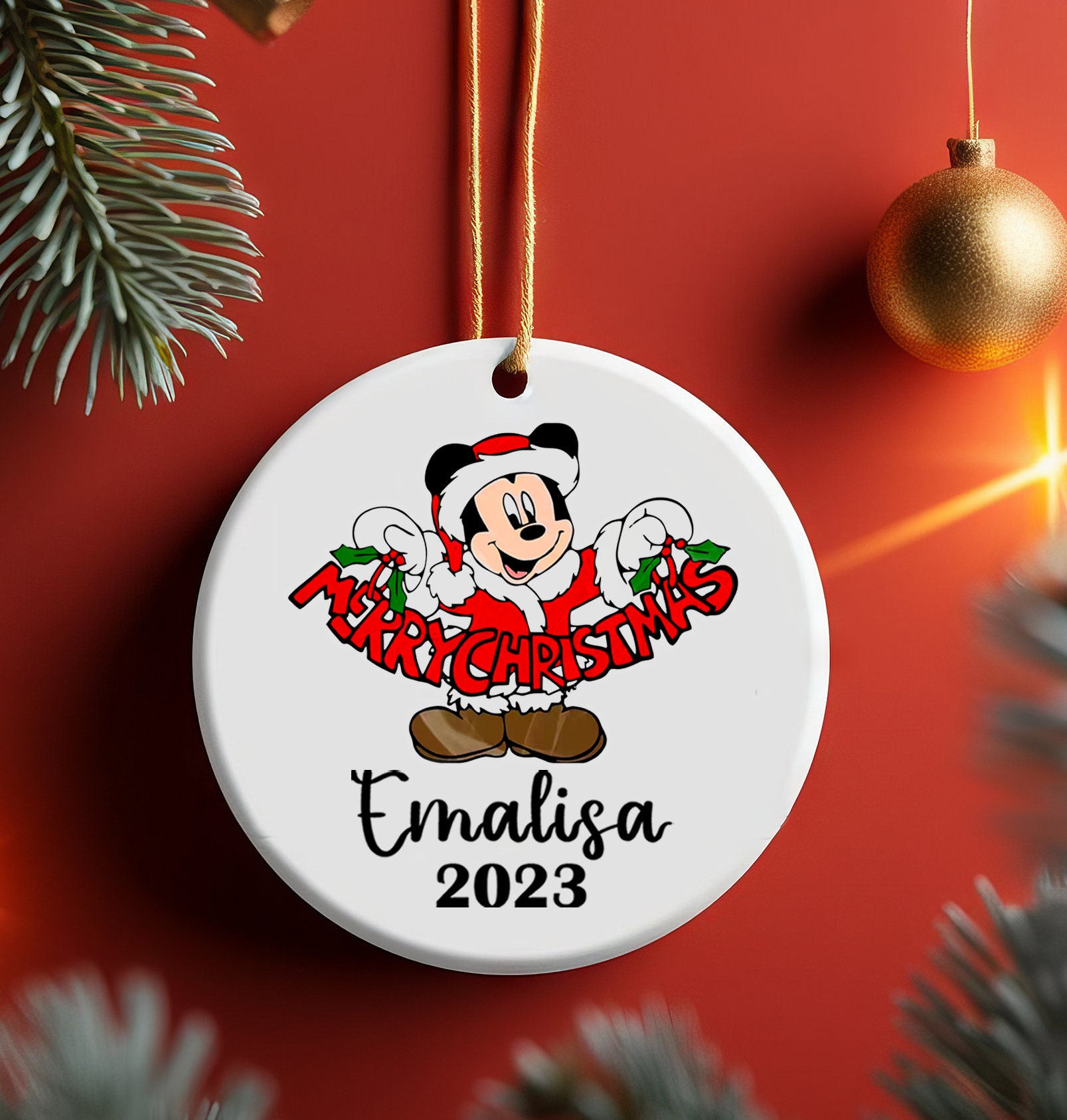 Personalized Minnie Mouse Ornaments, Tree Ornaments, Disney Ornaments ...