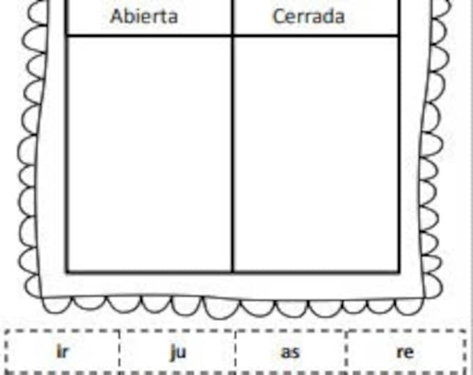 Silabas Abiertas Y Silabas Cerradas corta Y Pega - Etsy Australia