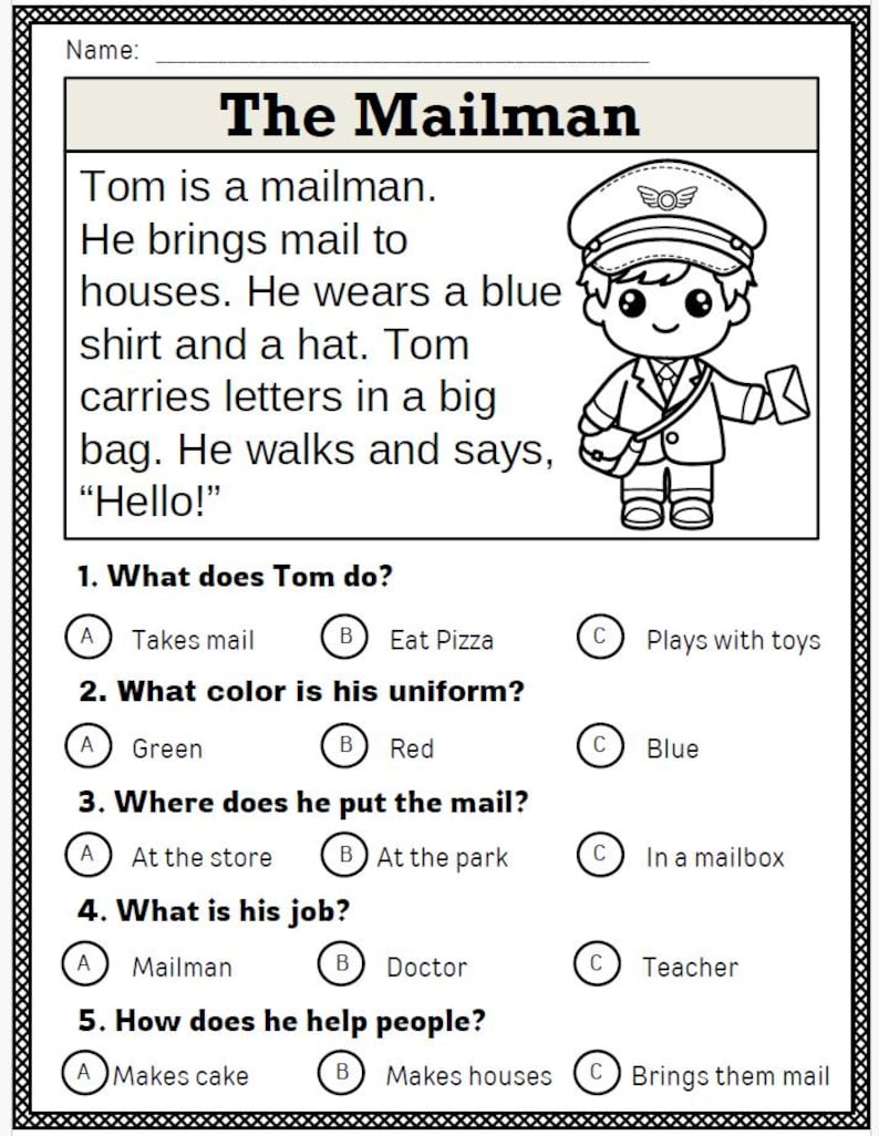 10 Comprehension Stories About Community Helpers - Etsy