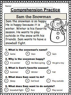 10 Winter Reading Comprehension Stories - Etsy