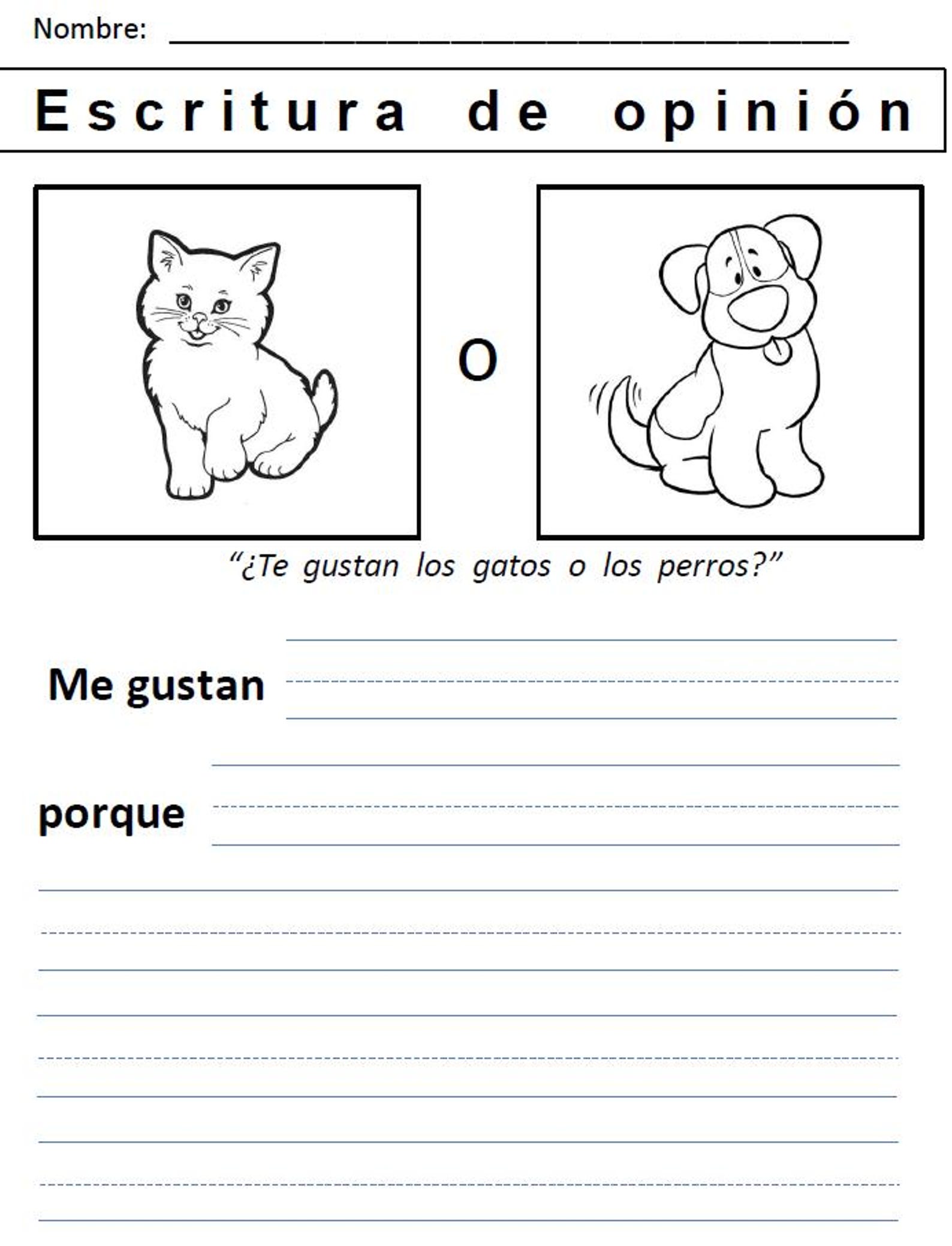 10 Escrituras De Opinion - Opinion Writing in Spanish - Etsy