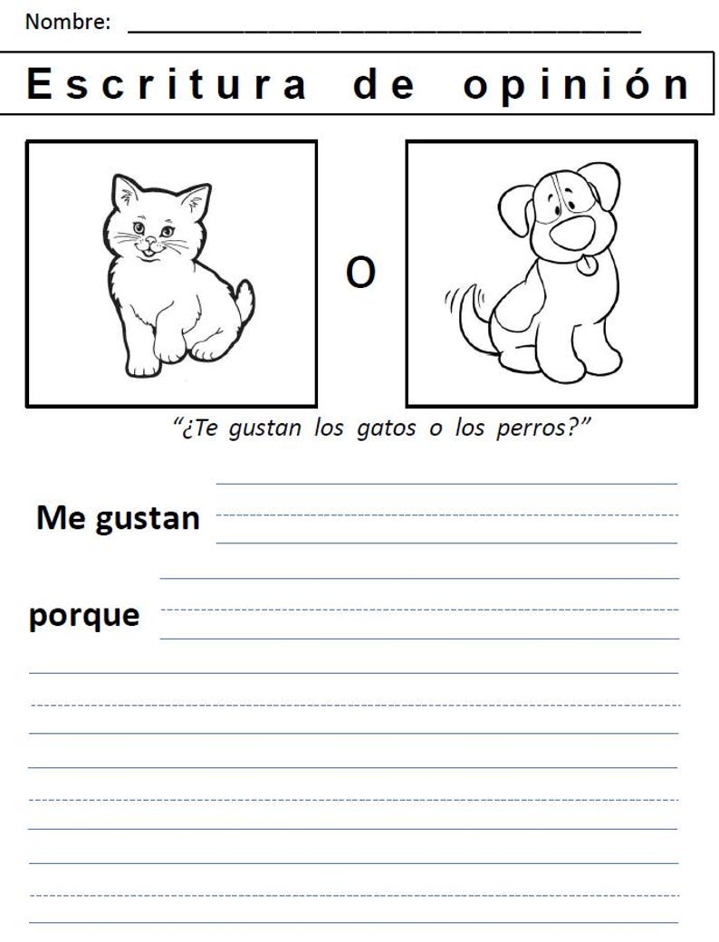 10 Escrituras De Opinion - Opinion Writing in Spanish - Etsy