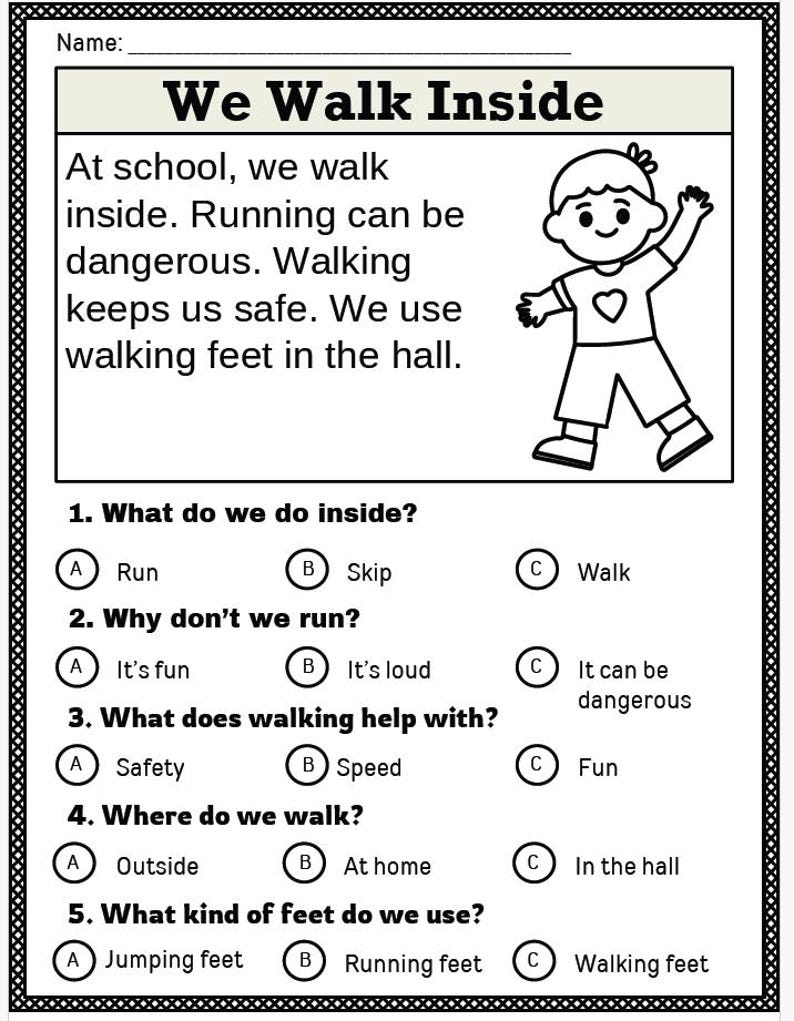 5 Comprehension Stories About the Rules at School - Etsy