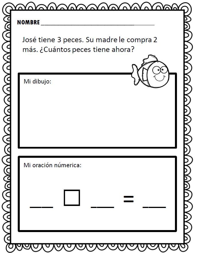 Addition Word Problems in Spanish Using Numbers 1-10 - Etsy
