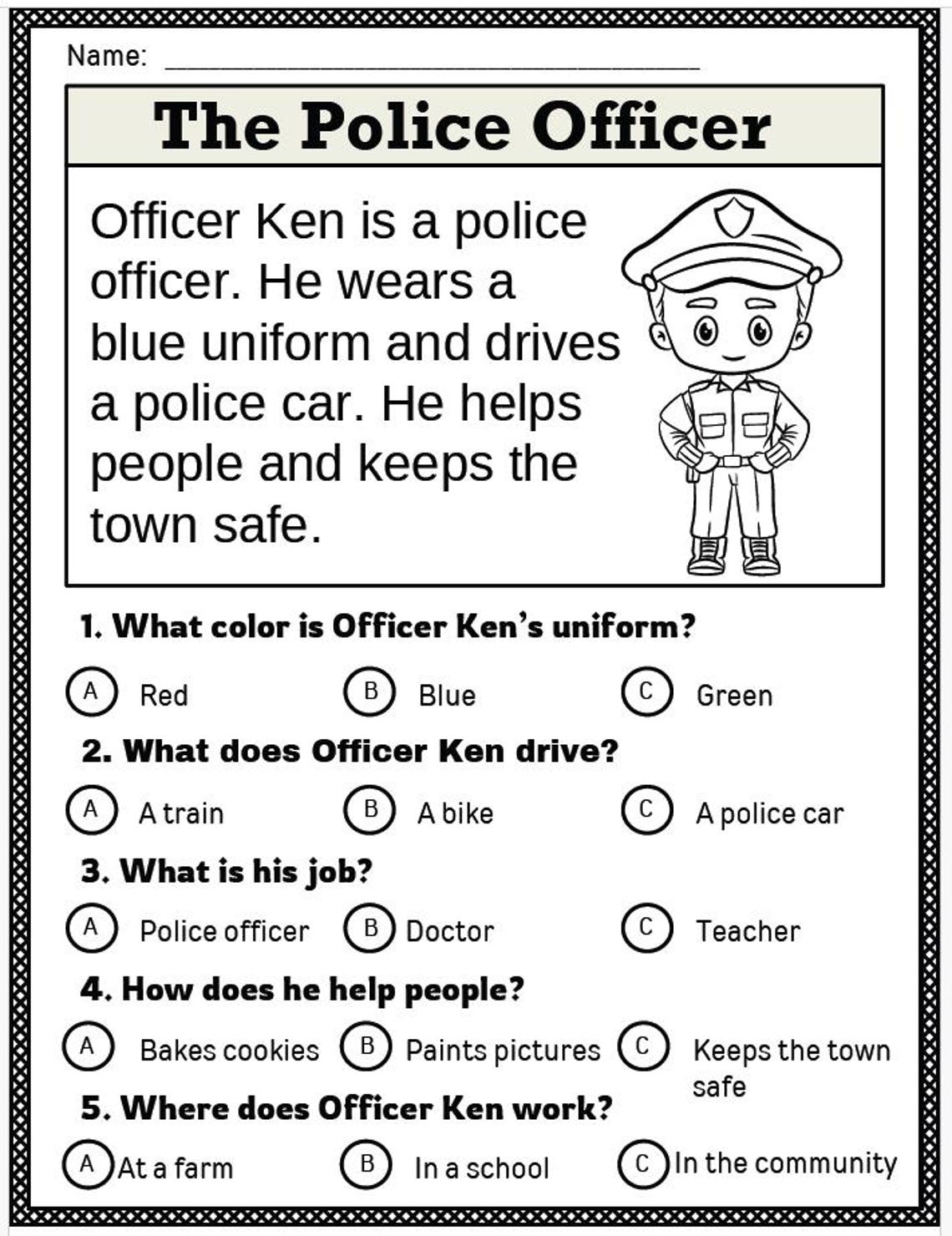 10 Comprehension Stories About Community Helpers - Etsy