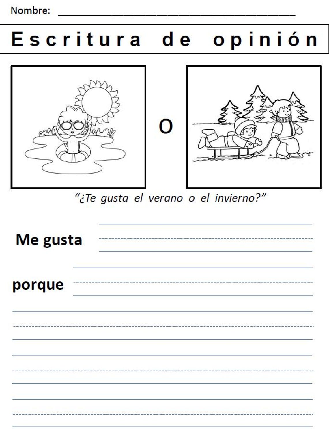 10 Escrituras De Opinion - Opinion Writing in Spanish - Etsy