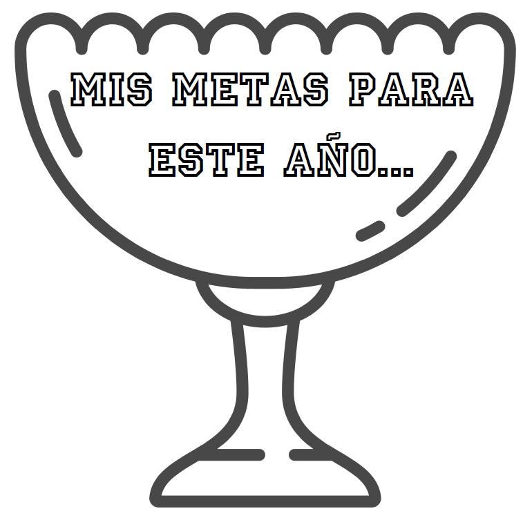 Metas Para El Año Craft - Goals for the Year Spanish Craft - Back to ...