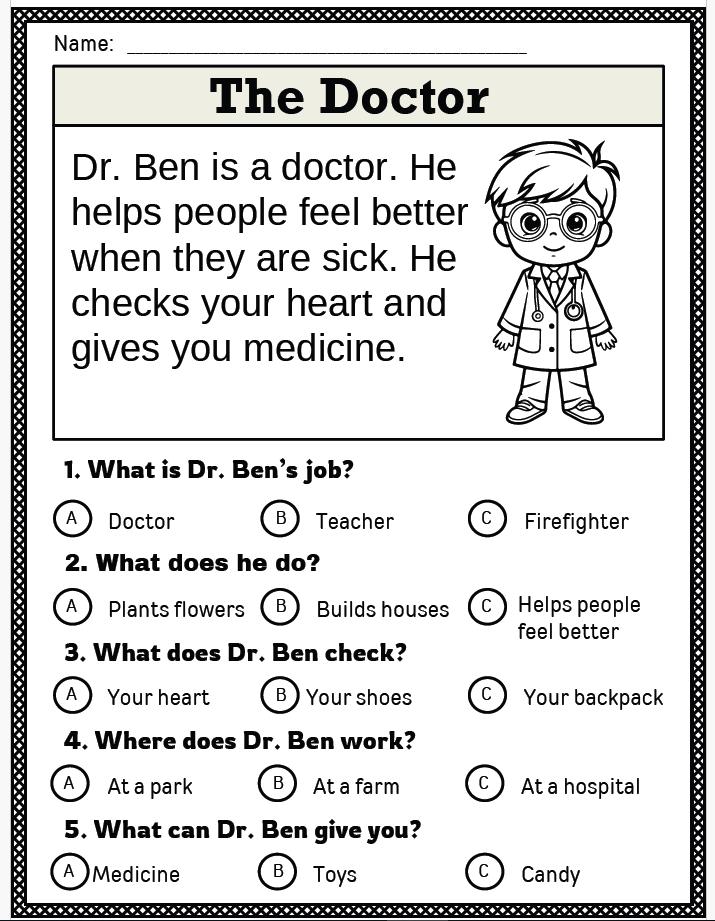 10 Comprehension Stories About Community Helpers - Etsy