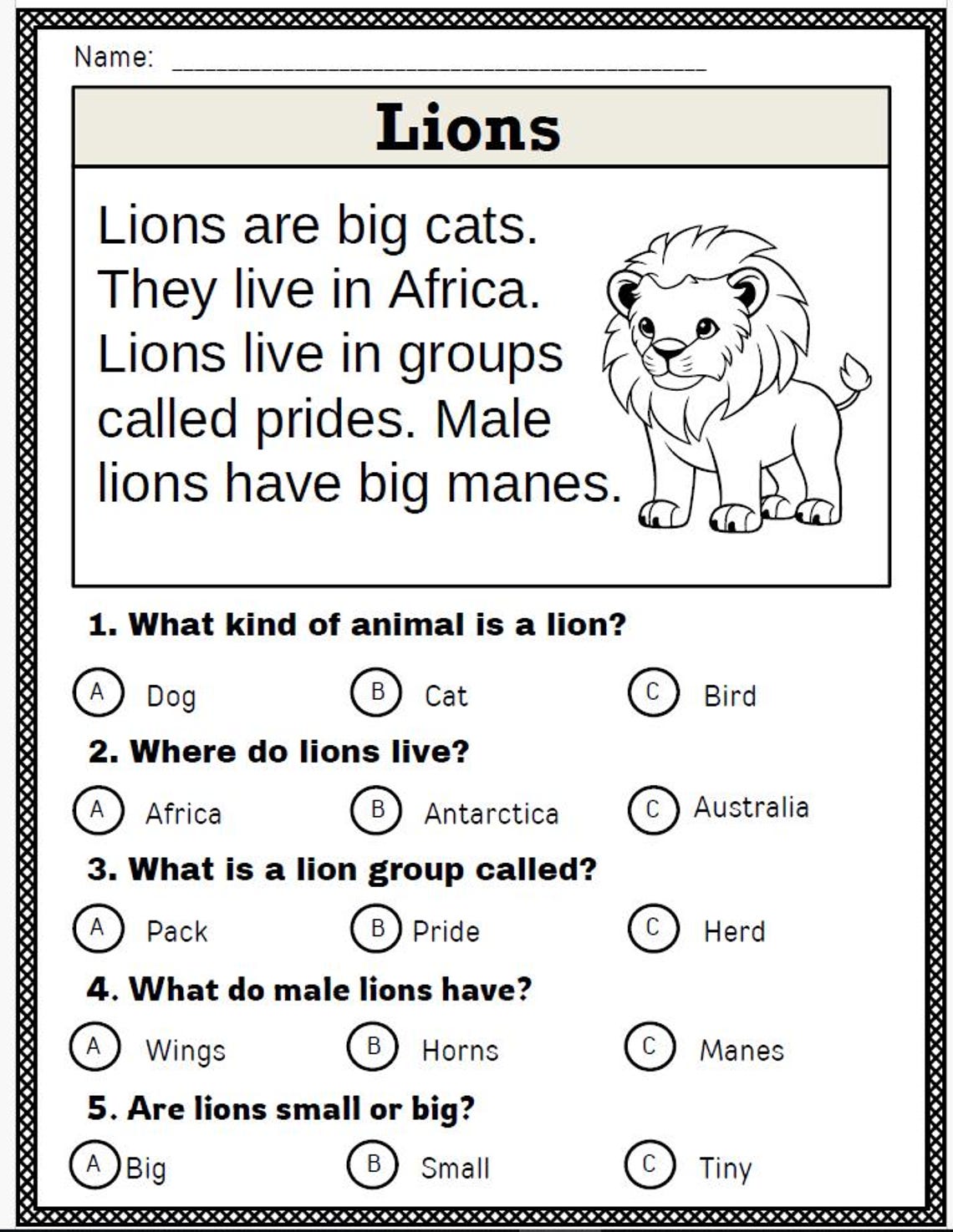 10 Comprehension Stories About Animals (non-fiction) - Etsy