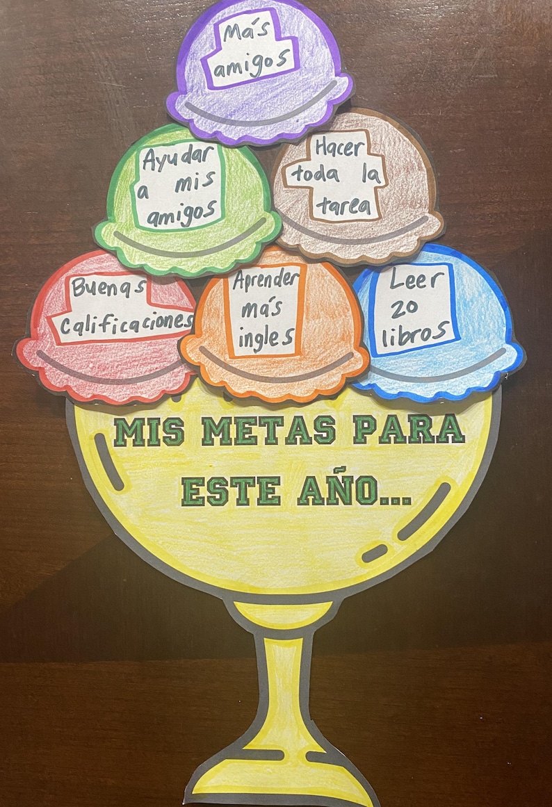 Metas Para El Año Craft - Goals for the Year Spanish Craft - Back to ...