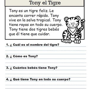 20 Cuentos De Comprensión (respuesta Corta) - 20 Spanish Reading ...