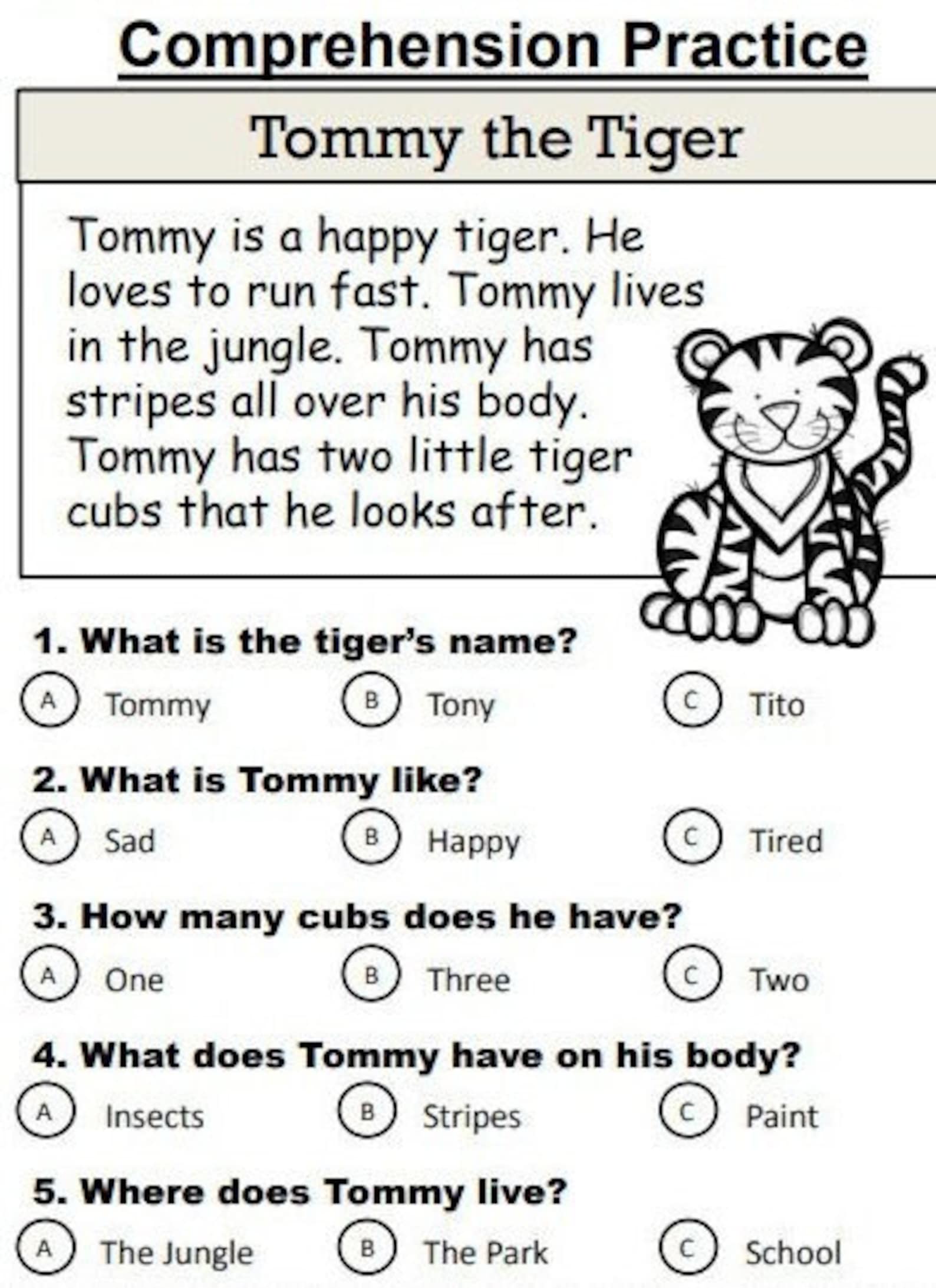 20 Reading Comprehension Stories Multiple Choice - Etsy