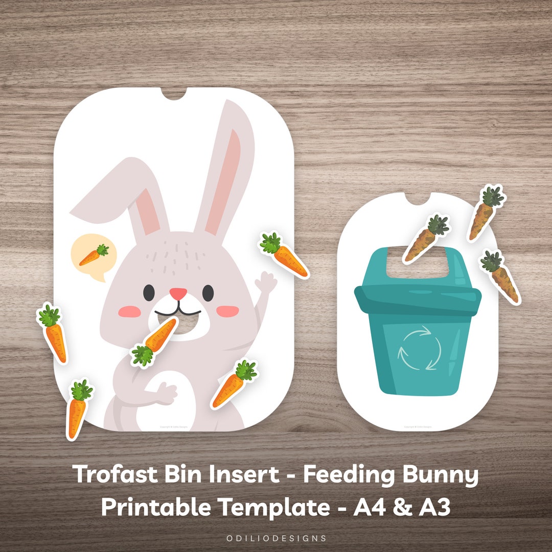 Feeding Bunny Flisat Insert Trofast Bin Lid Printable Easter Rabbit ...