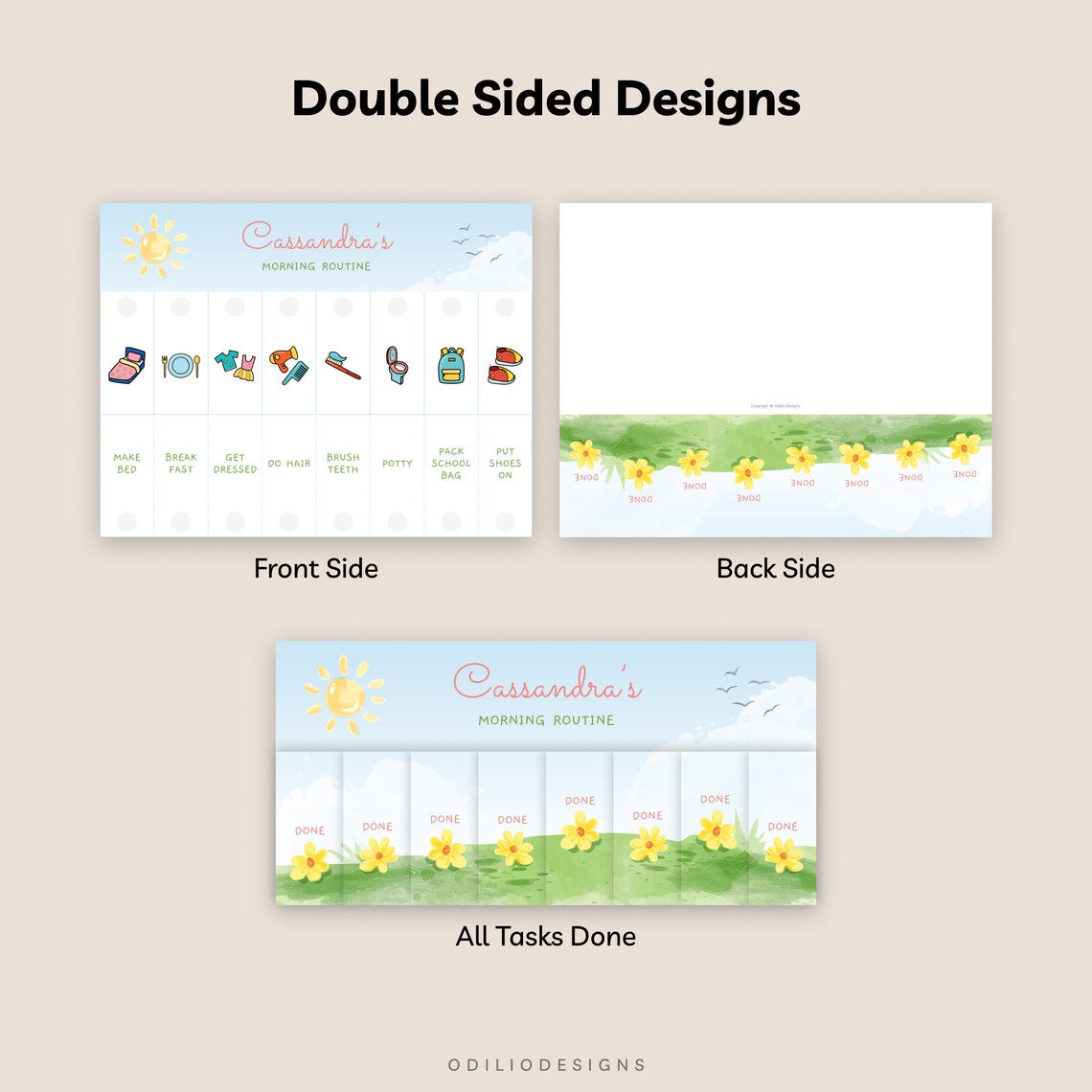 Editable Morning Routine Flip Chart for Kids Before School Routine ...