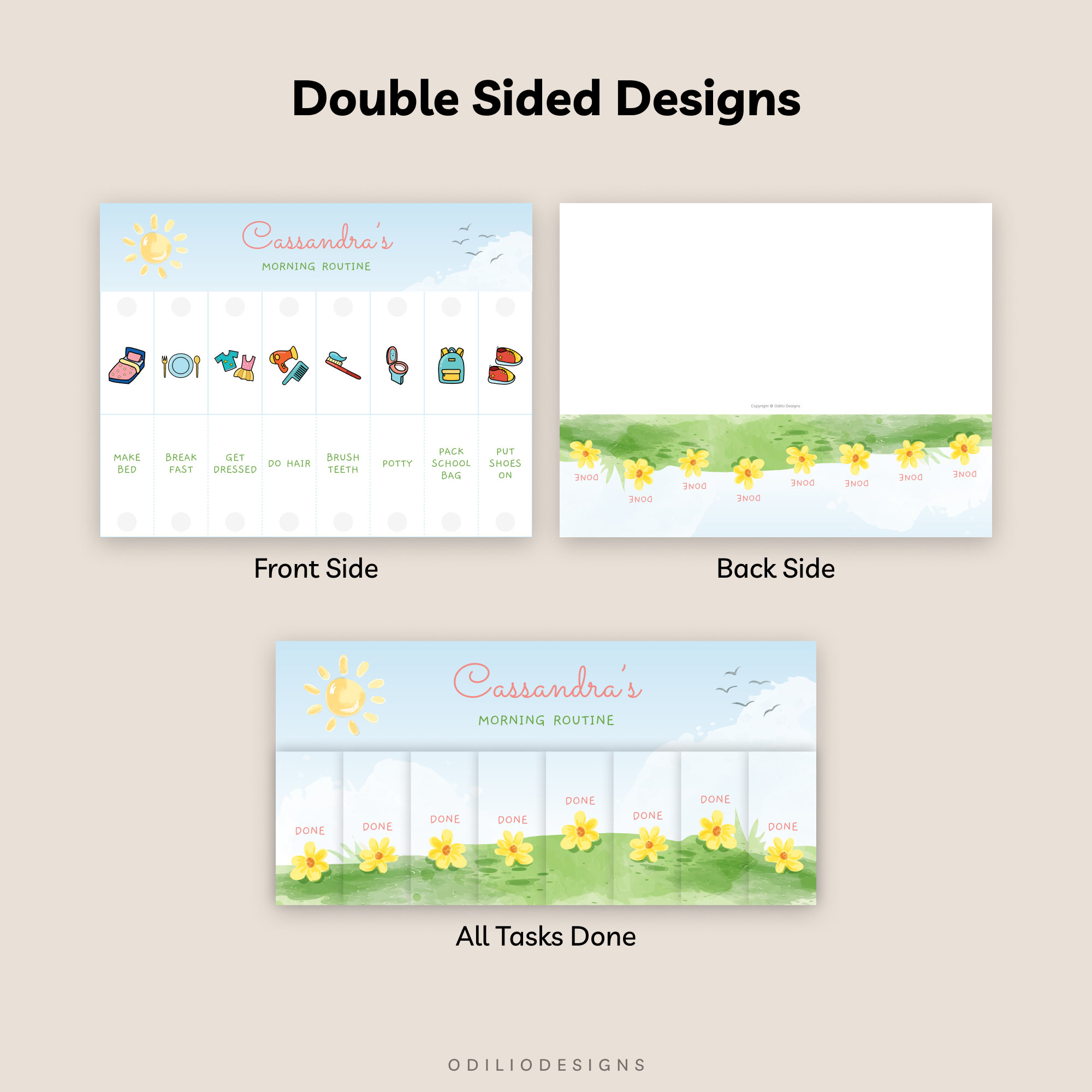 Editable Morning Routine Flip Chart for Kids Before School Routine ...