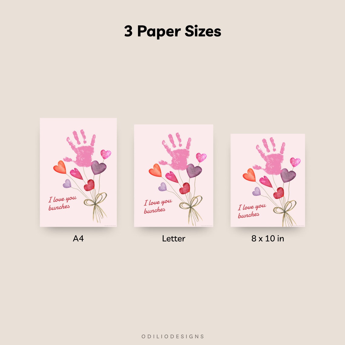 Valentine Handprint Printable for Kids Valentine's Day Card From ...