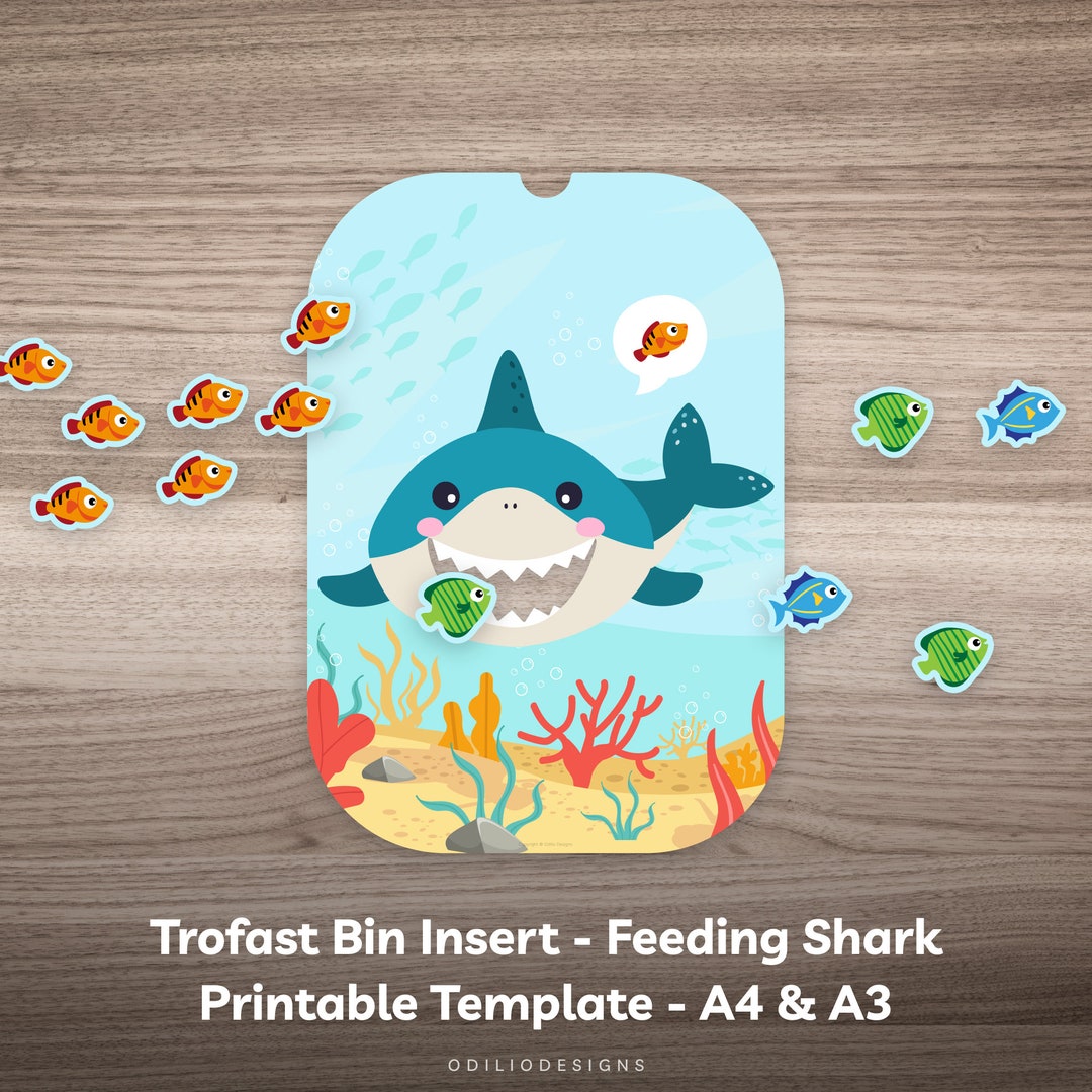Feeding Shark Flisat Insert Printable Trofast Bin Lid With Feed Shark ...