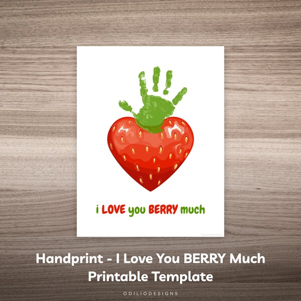 I Love You Berry Much Card Handprint - Etsy