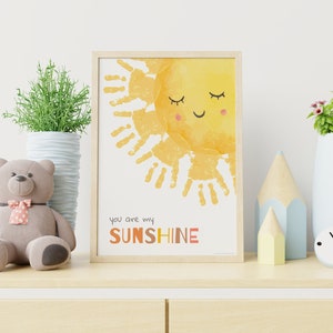 You Are My Sunshine Handprint Art Craft for Kids DIY Hand - Etsy