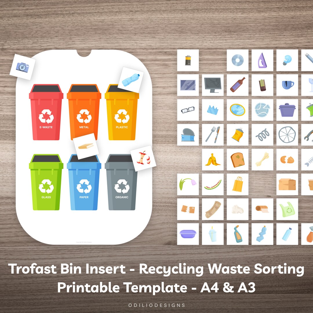 Recycling Flisat Insert Printable Trofast Lid Trash Recycle Bin Garbage ...